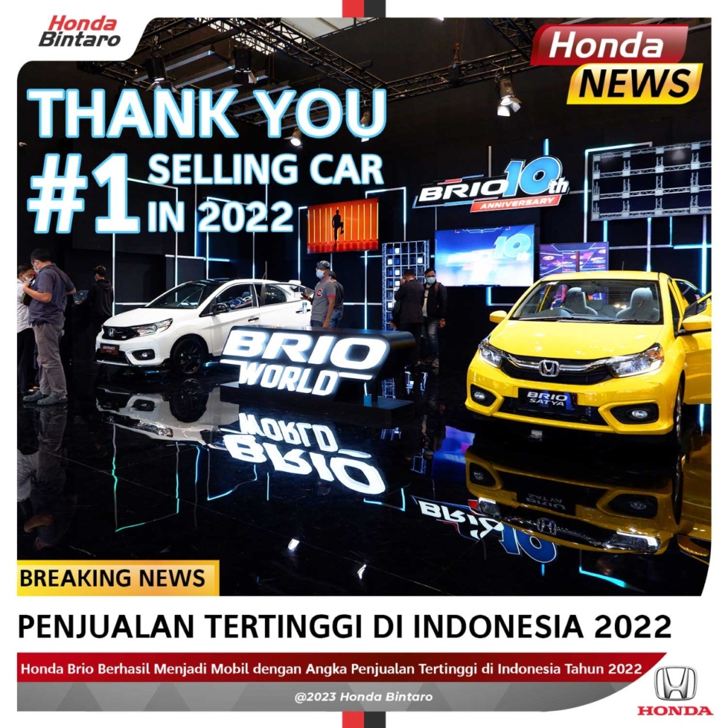 Honda Brio Capai Penjualan Tertinggi Tahun 2022 - Honda Bintaro