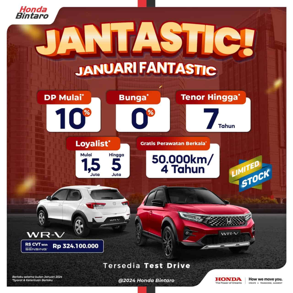JANTASTIC – Promo Mobil Honda Januari 2024 - Honda Bintaro