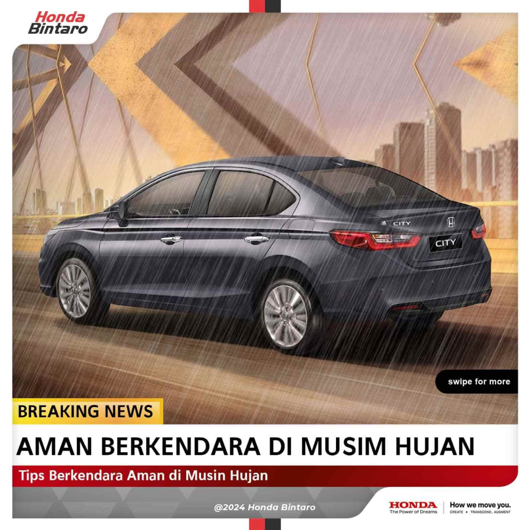 Tips Berkendara Aman Saat Musim Hujan - Honda Bintaro