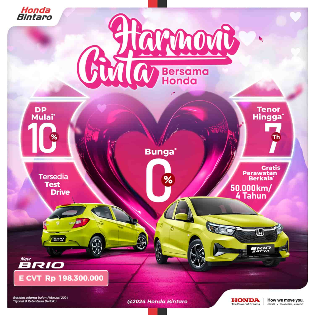 Harmoni Cinta Bersama Honda – Promo Honda Februari 2024 - Honda Bintaro