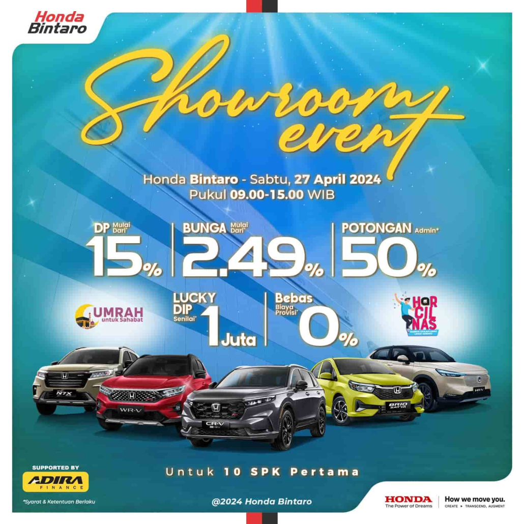 Promo Showroom Event Honda Bintaro – 27 April 2024 - Honda Bintaro