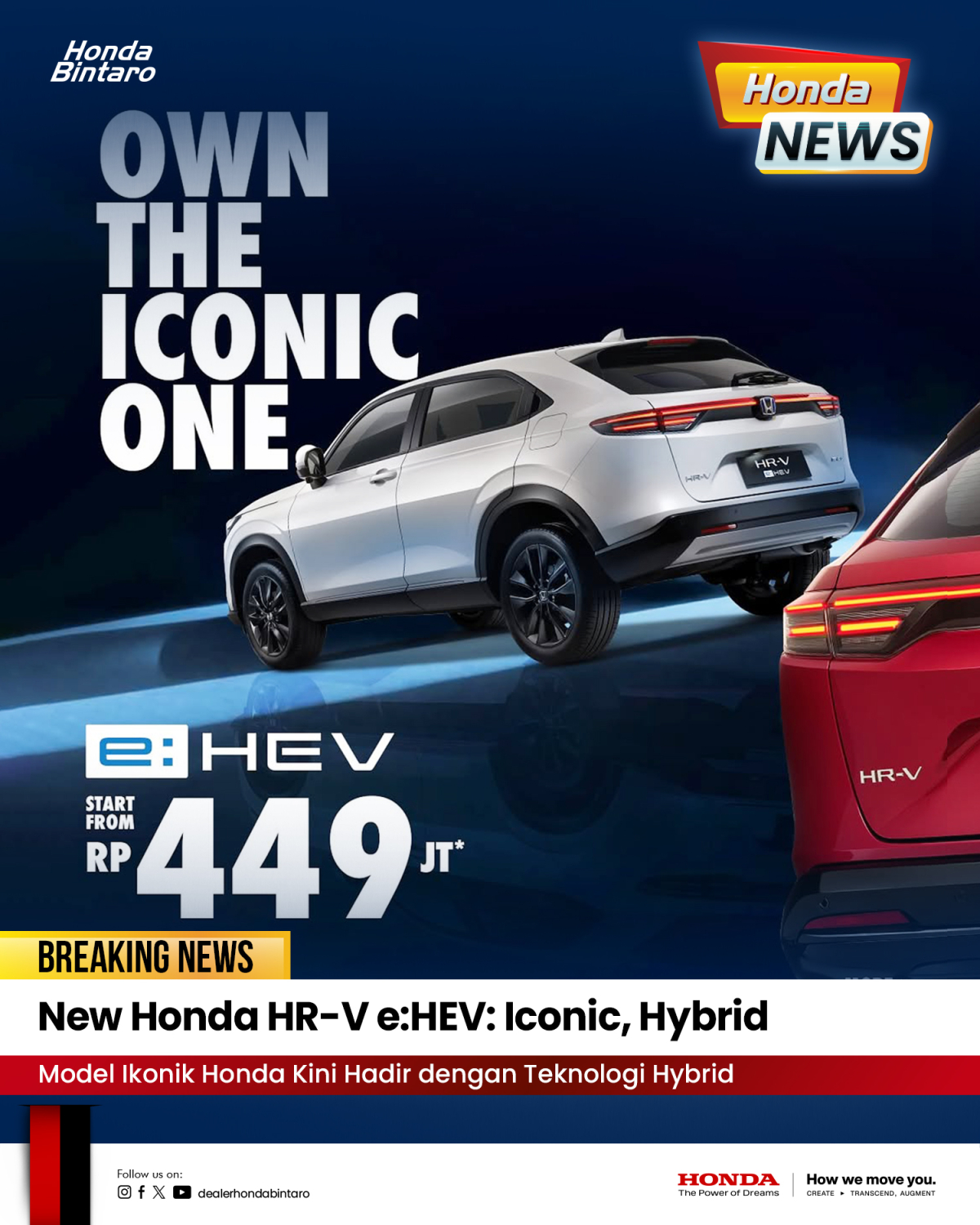 New Honda HR-V e:HEV: Iconic, Hybrid - Honda Bintaro